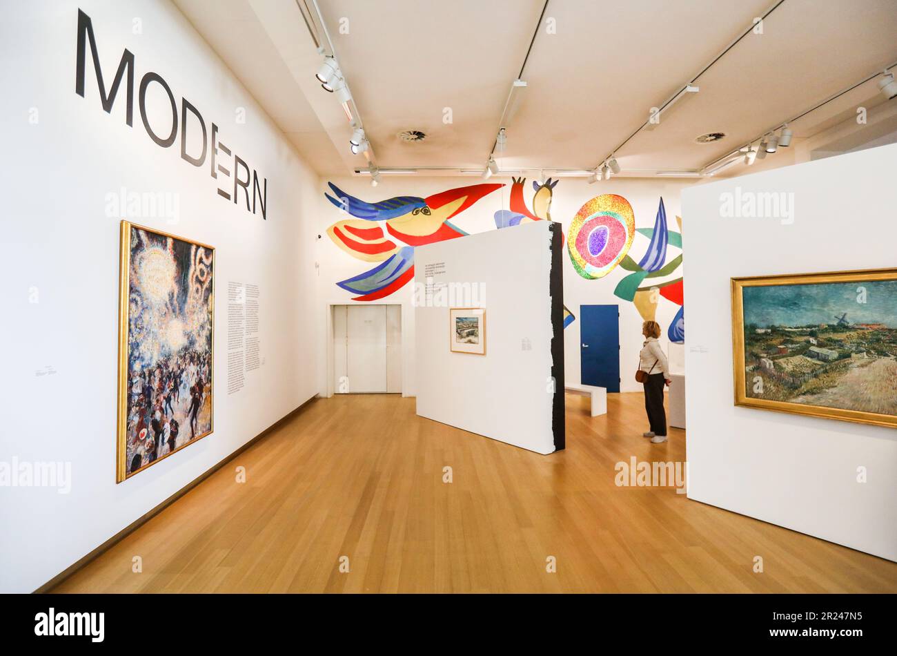 AMSTERDAM - Entrance during the exhibition Modern, in which the ...