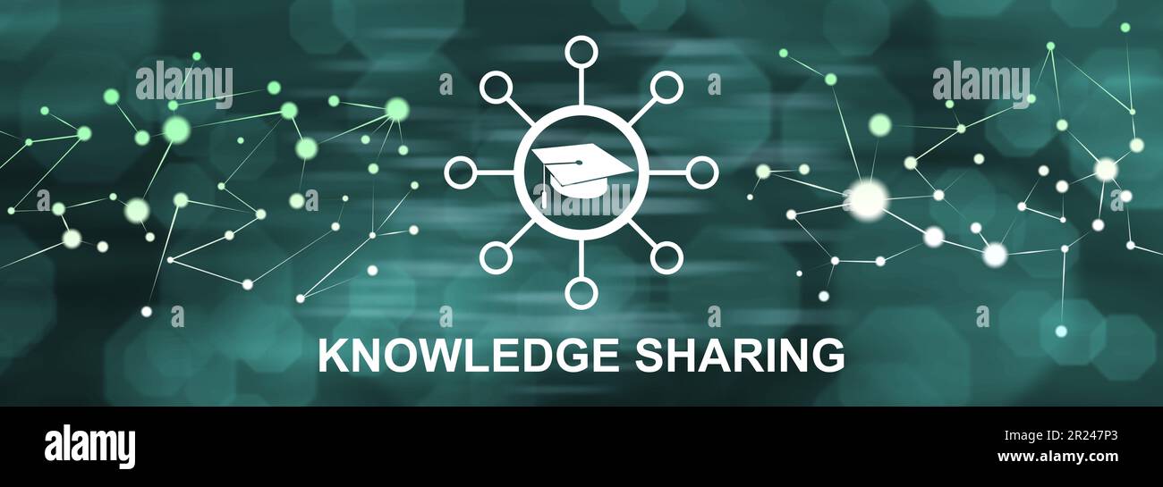 Illustration of a knowledge sharing concept Stock Photo - Alamy