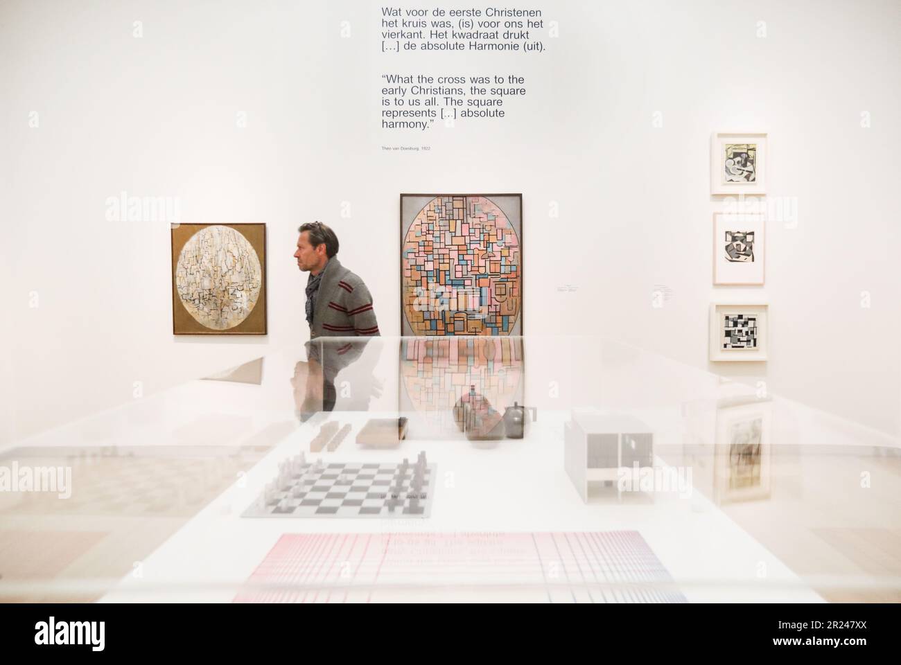 AMSTERDAM - The work of Piet Mondrian during the preview of the ...