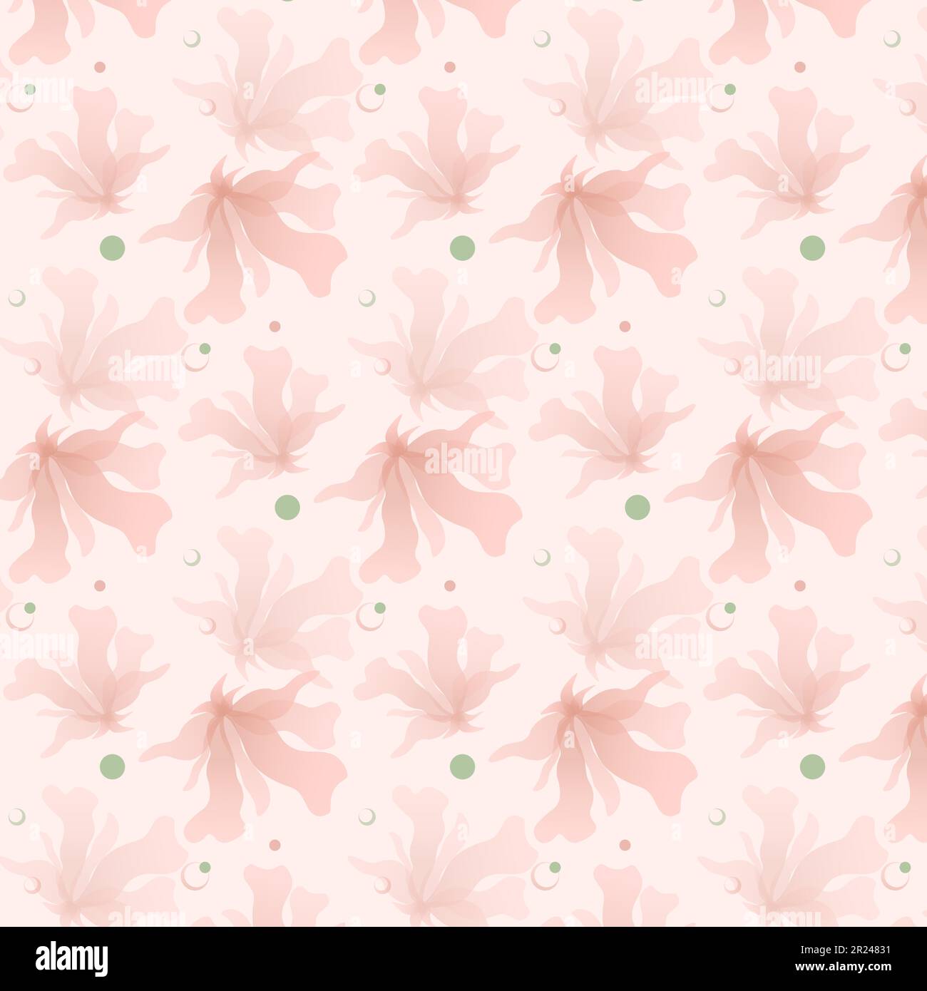 Pattern with translucent, delicate pink flowers on a pink background ...