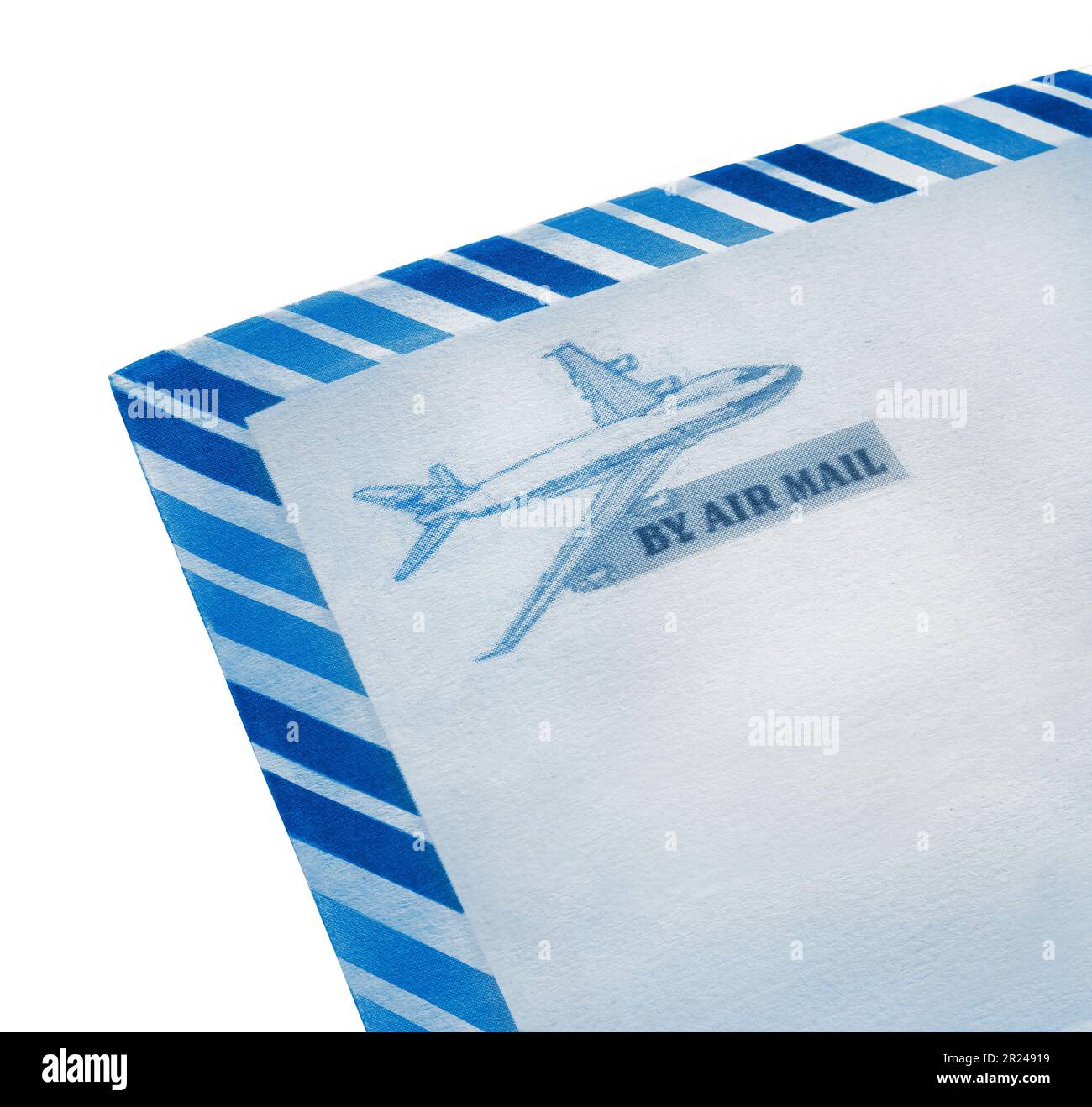 Detail of via air mail envelope against white background Stock Photo ...