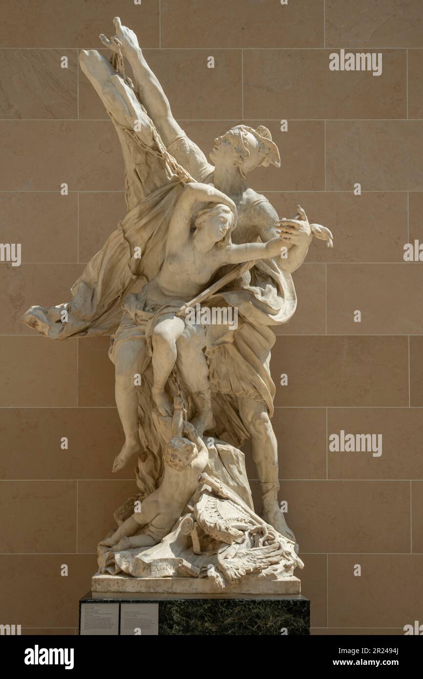 Paris, France - 05 13 2023: Louvre Museum. Sculpture Perseus and ...