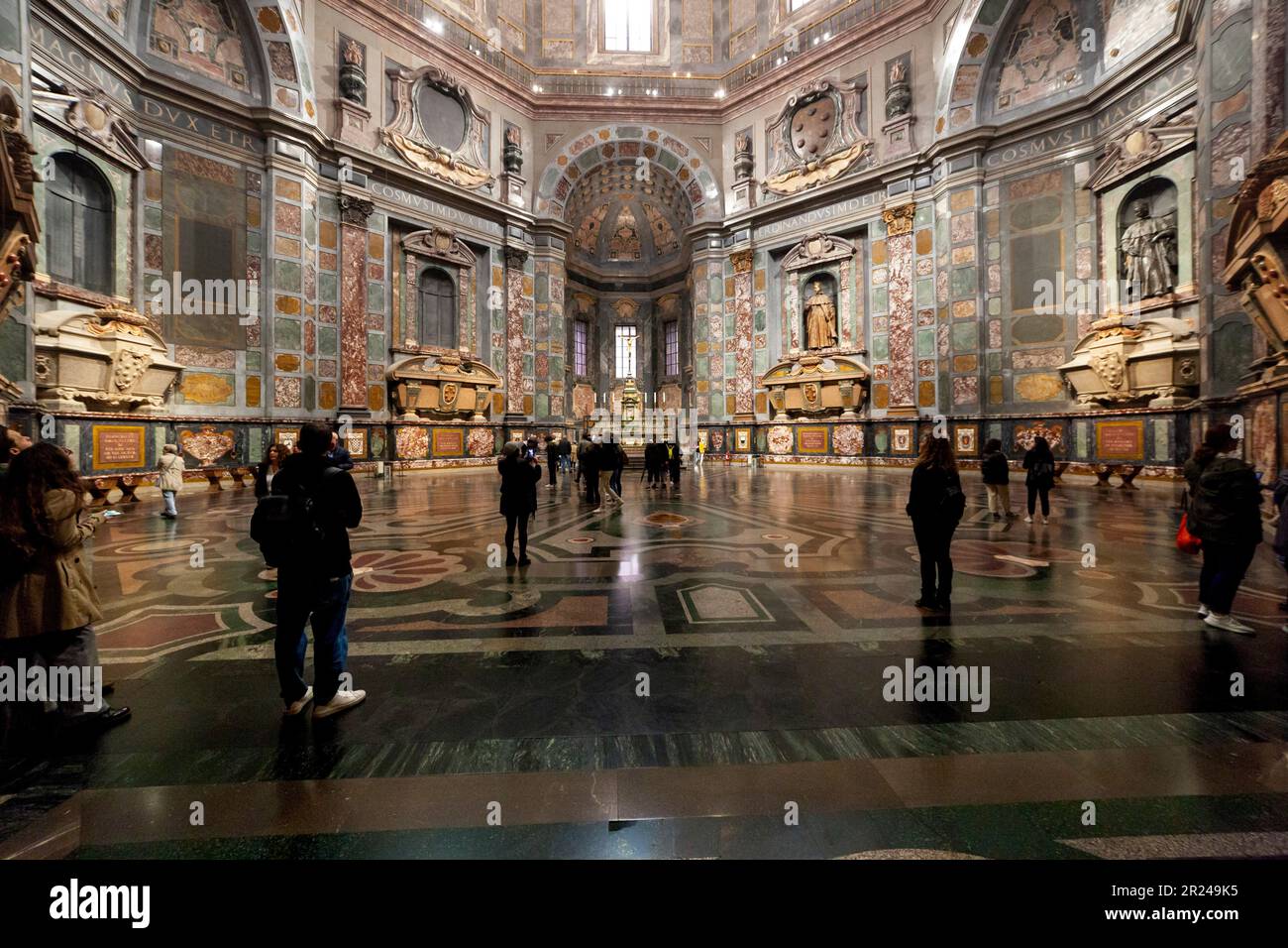 Italy, Tuscany, Florence, The Medici chapel, sculptures by Michelangelo ...