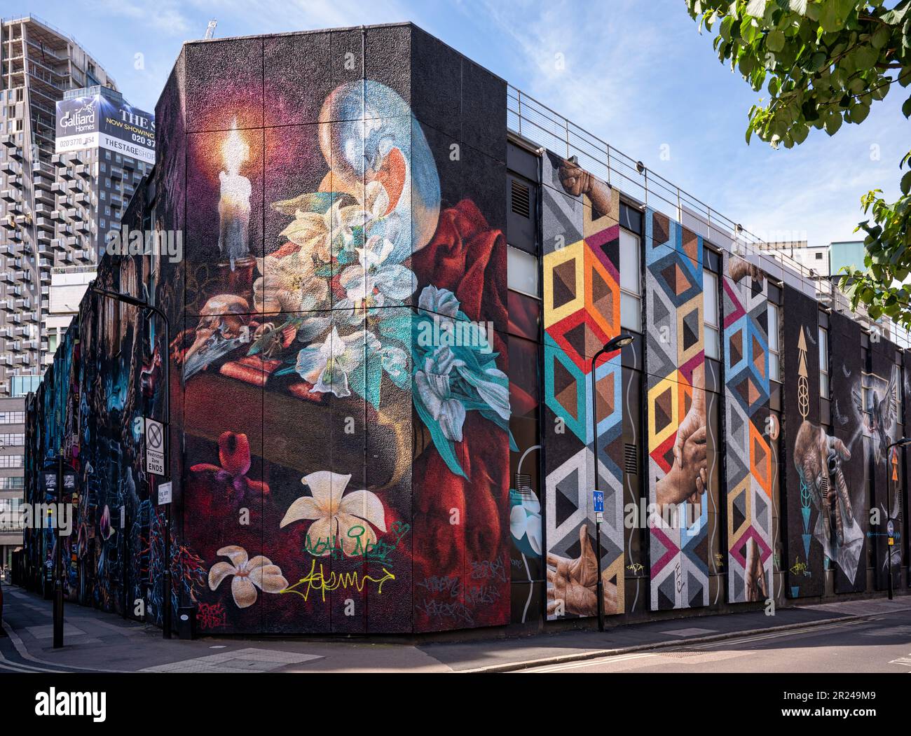 London, England - 21 June 2022: A view of a large mural in Shoreditch ...