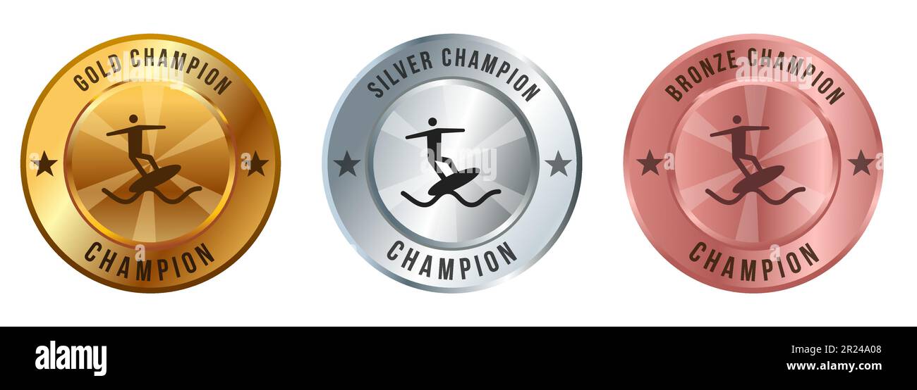 gold bronze medal surfing water people nautical sport competition award ...