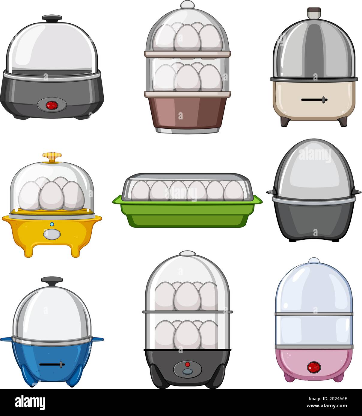 egg cooker set cartoon vector illustration Stock Vector Image & Art - Alamy