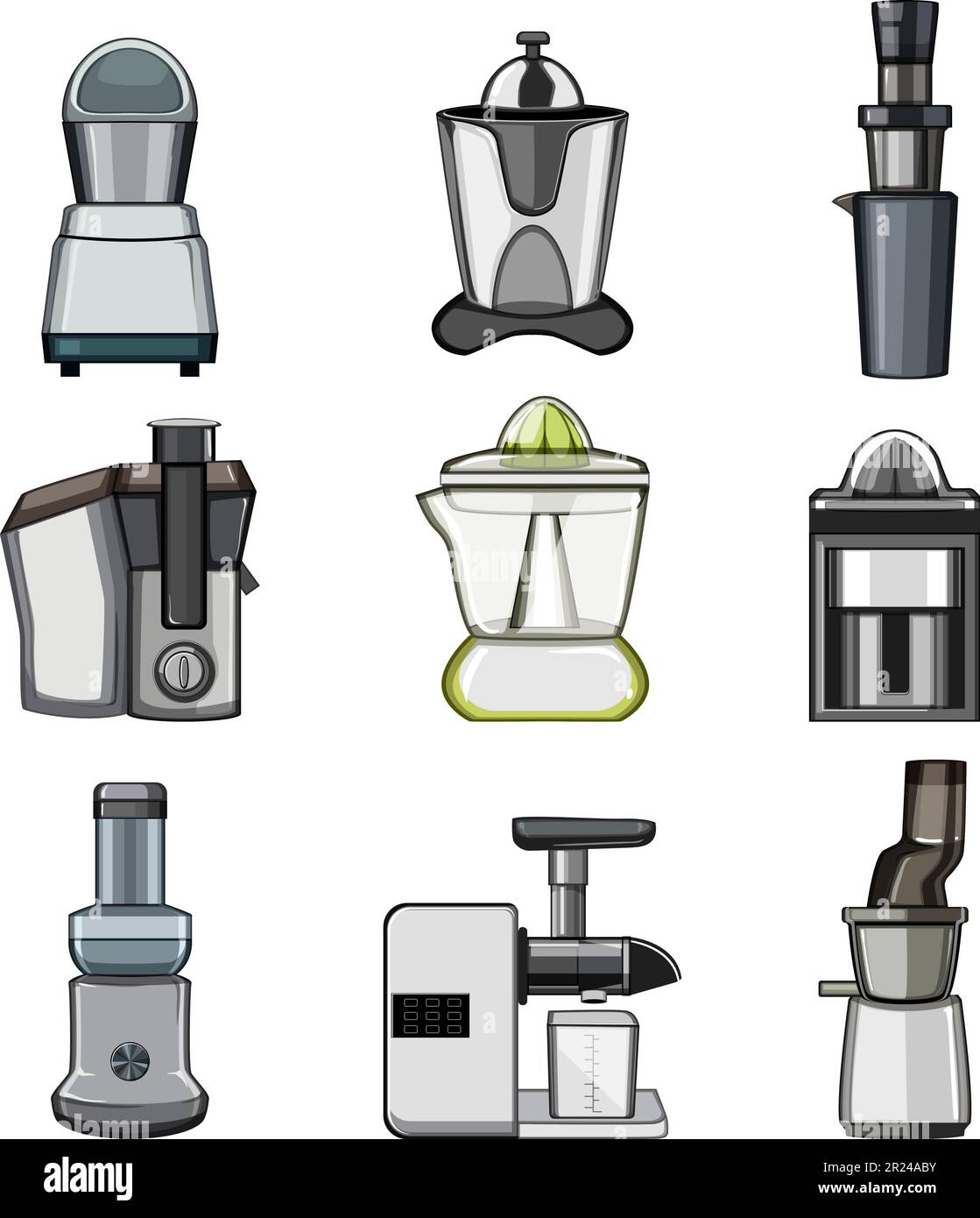 juicer kitchen set cartoon vector illustration Stock Vector Image & Art ...