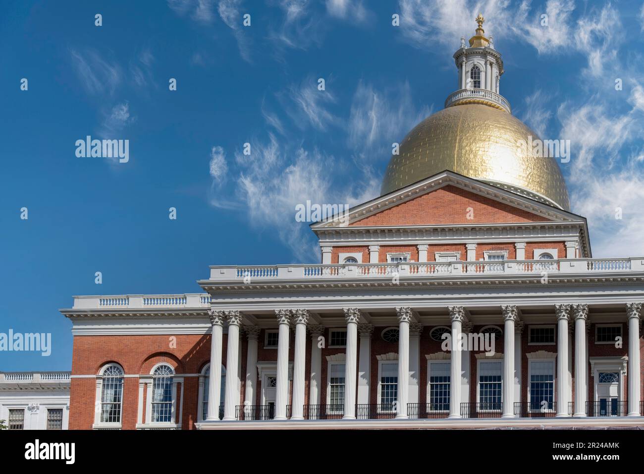 Boston, MA, USA-August 2022; Low angle partial view of Massachusetts ...