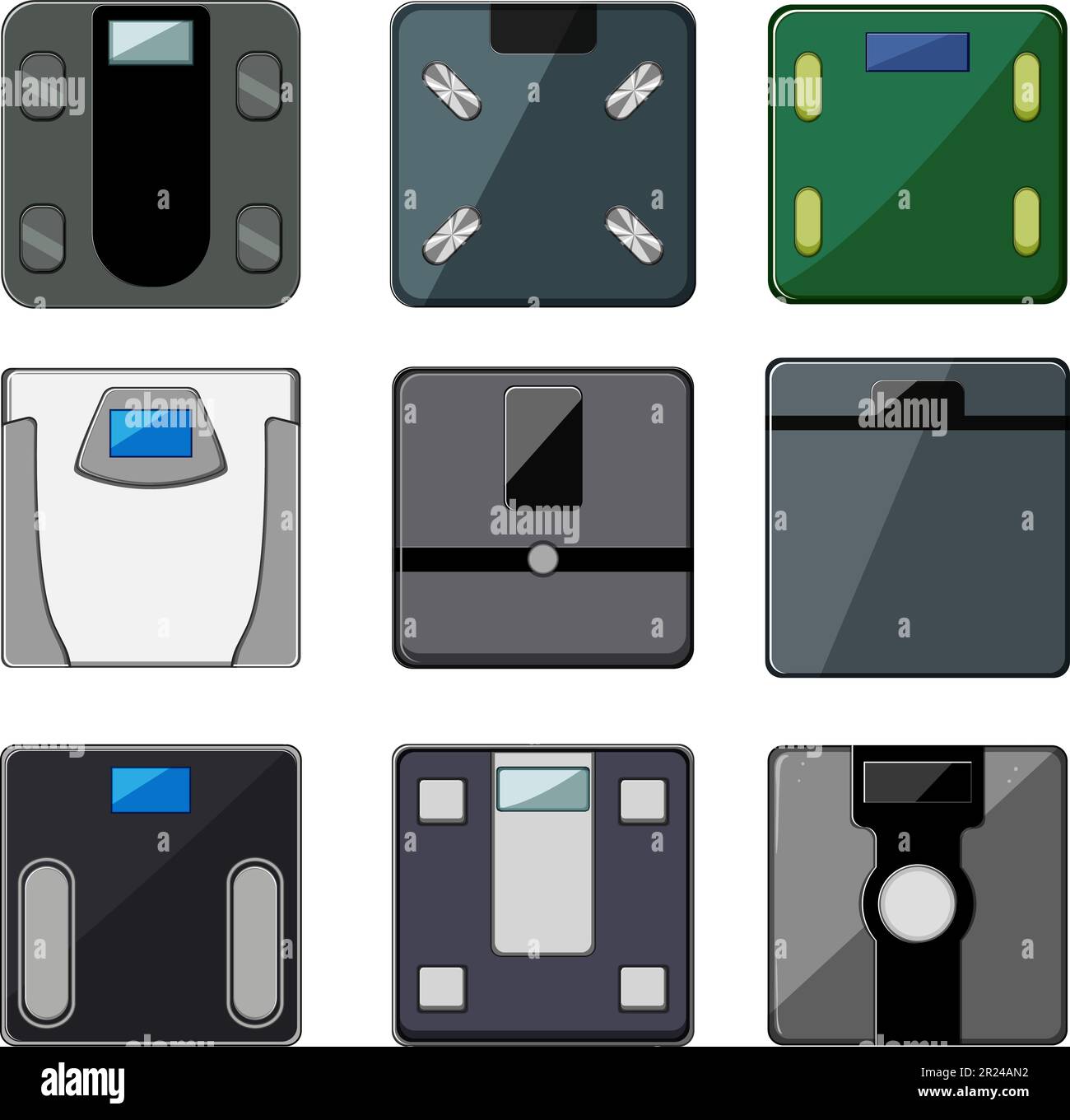 smart weights set cartoon vector illustration Stock Vector Image & Art ...