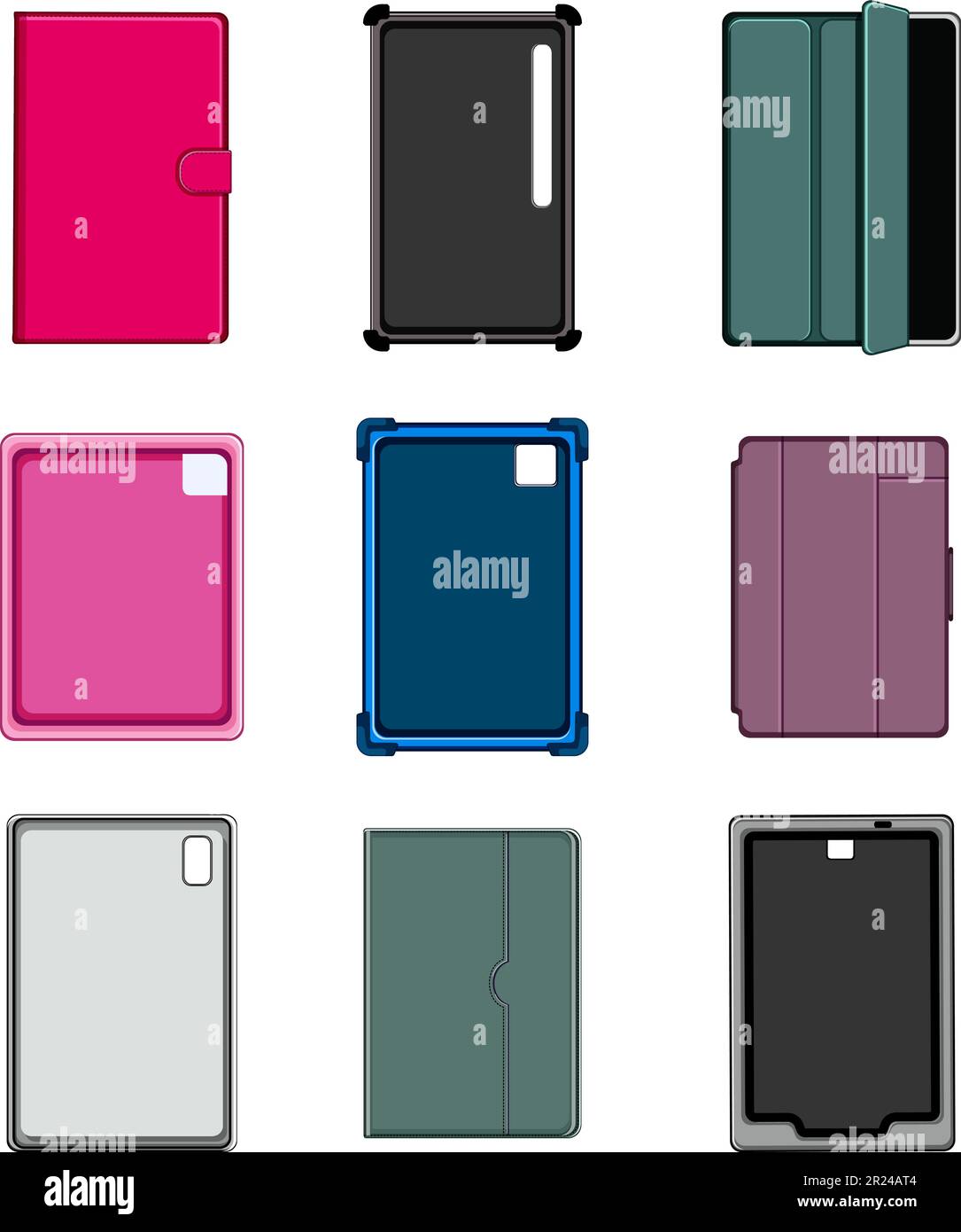 tablet case set cartoon vector illustration Stock Vector Image & Art ...