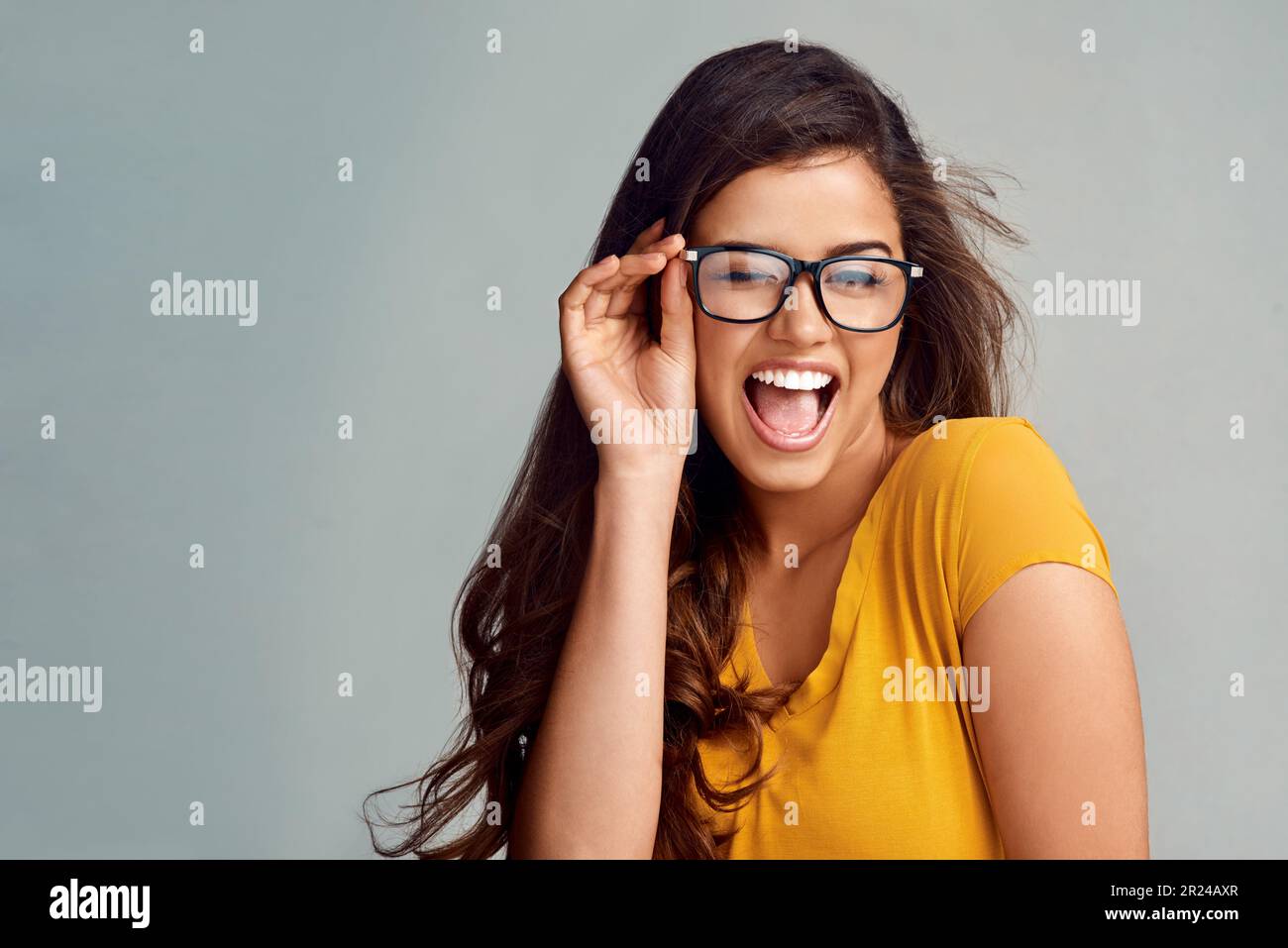Ive noticed you, noticing me. Studio portrait of an attractive young ...
