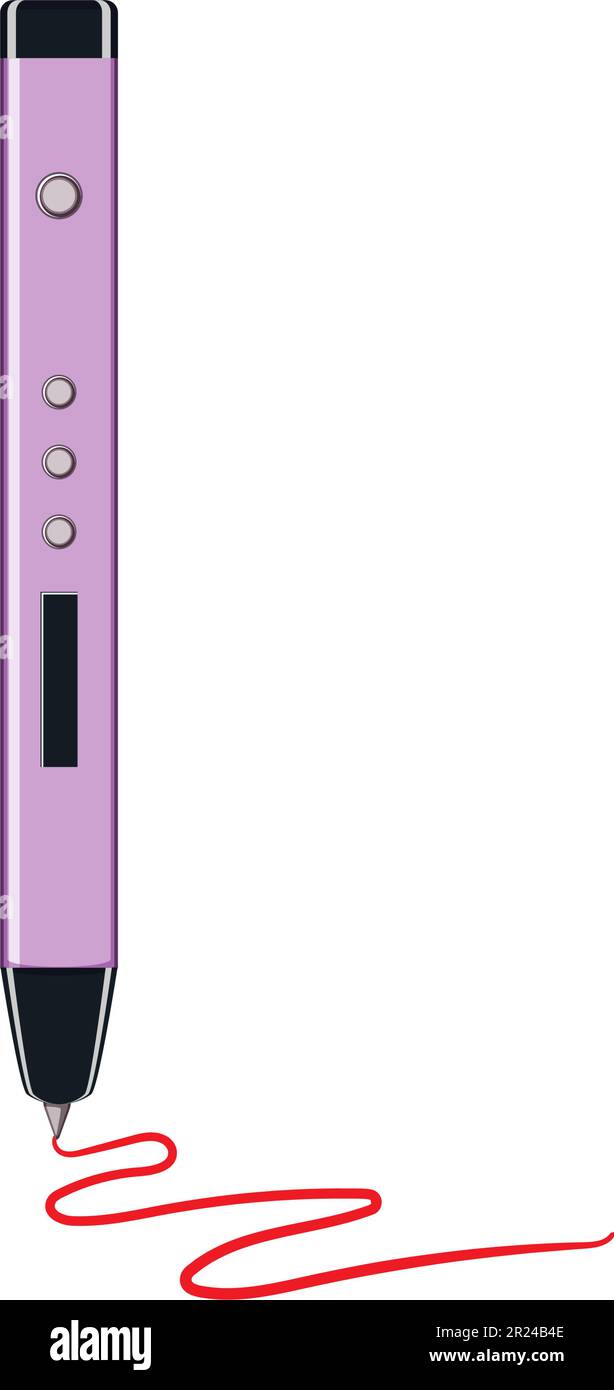 render 3d pen cartoon vector illustration Stock Vector Image & Art - Alamy