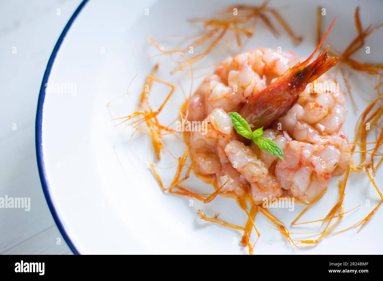 Ibiza Red shrimp tartare Stock Photo - Alamy