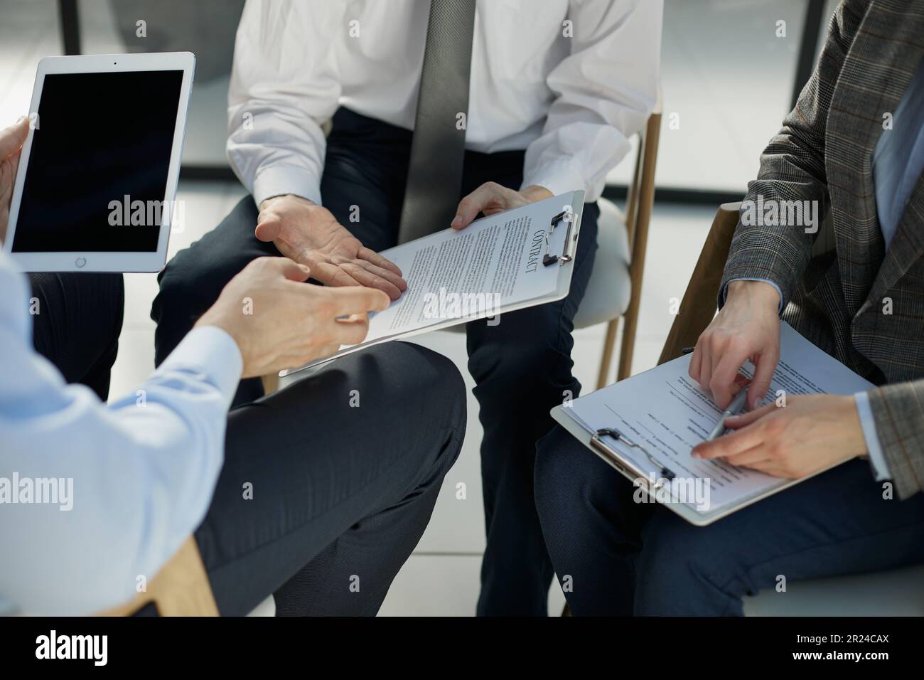 Zero trust security concept Person using computer and tablet with in ...