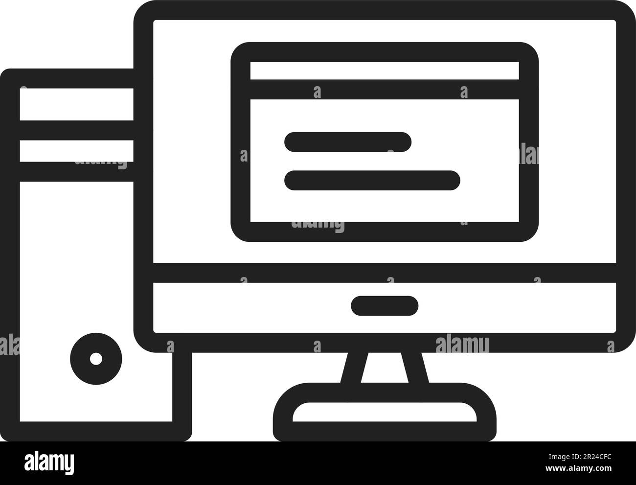 Desktop Computer icon vector image Stock Vector Image & Art - Alamy
