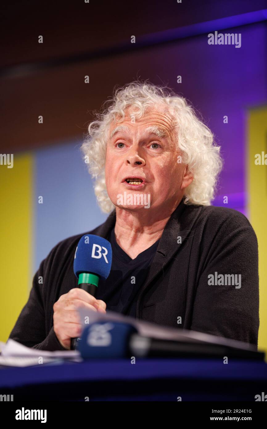 Munich, Germany. 17th May, 2023. Sir Simon Rattle, designated chief ...