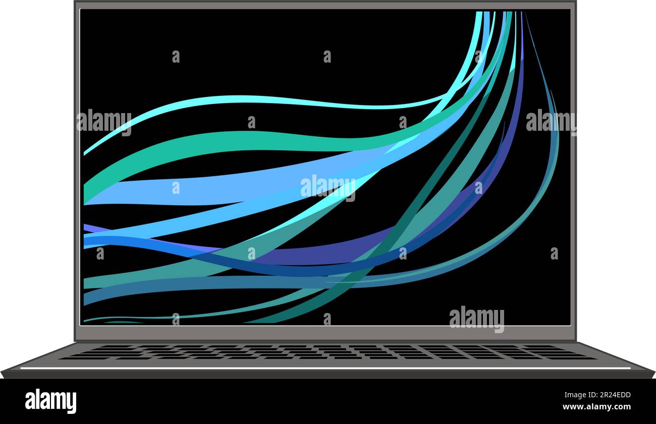 screen laptop computer cartoon vector illustration Stock Vector Image ...