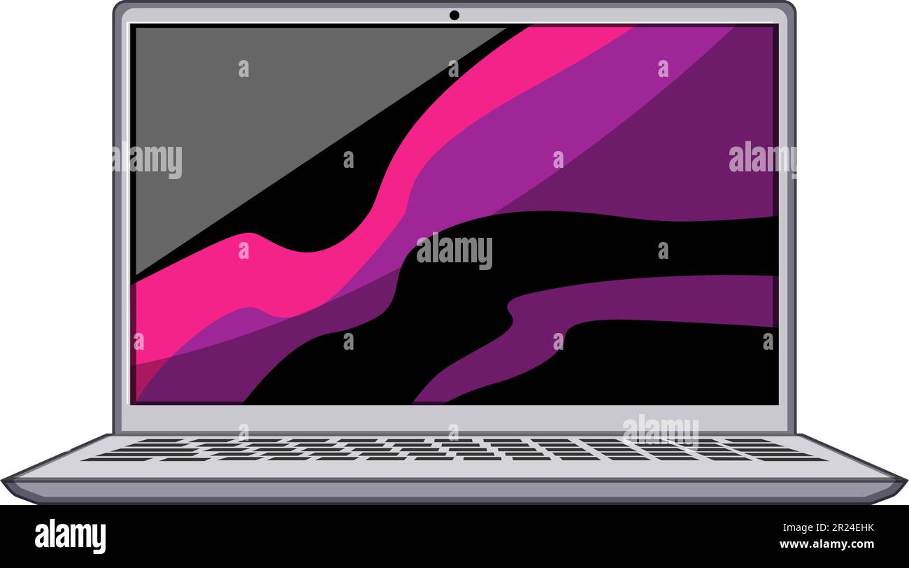 pc laptop computer cartoon vector illustration Stock Vector Image & Art ...