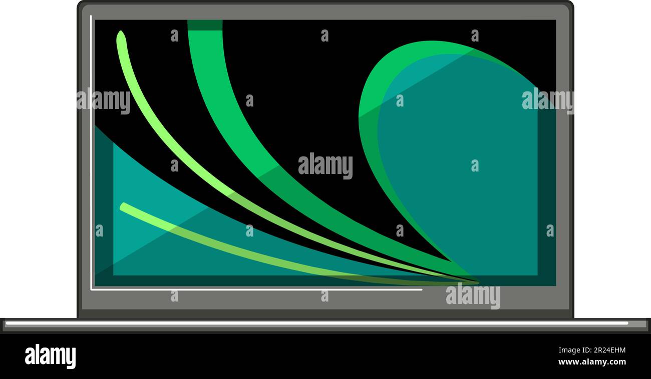 notebook laptop computer cartoon vector illustration Stock Vector Image ...