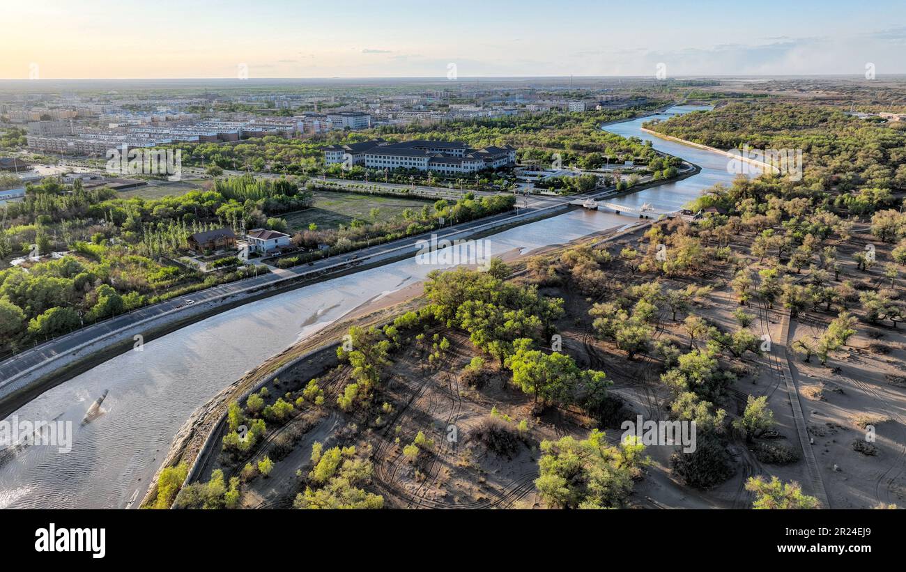 Alxa. 16th May, 2023. This aerial photo taken on May 16, 2023 shows the ...