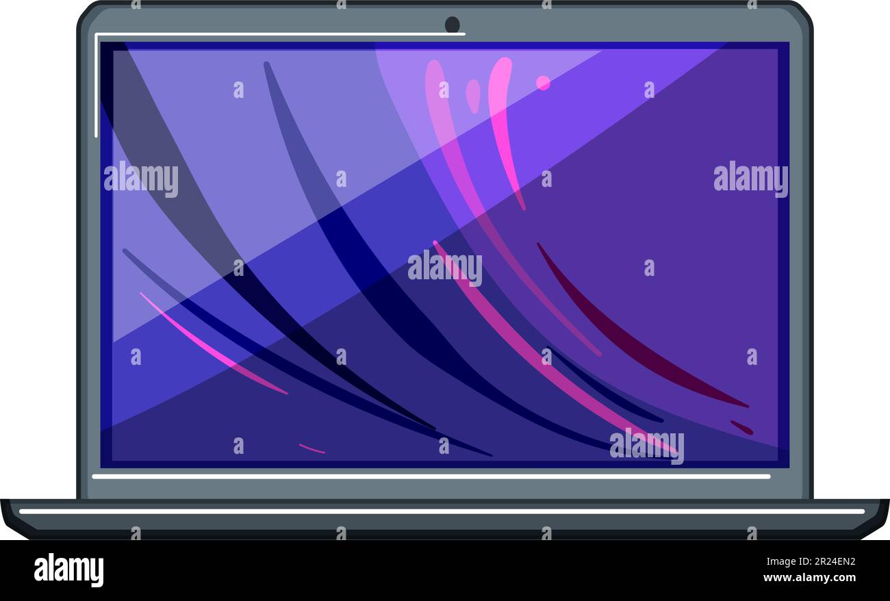 blank laptop computer cartoon vector illustration Stock Vector Image ...