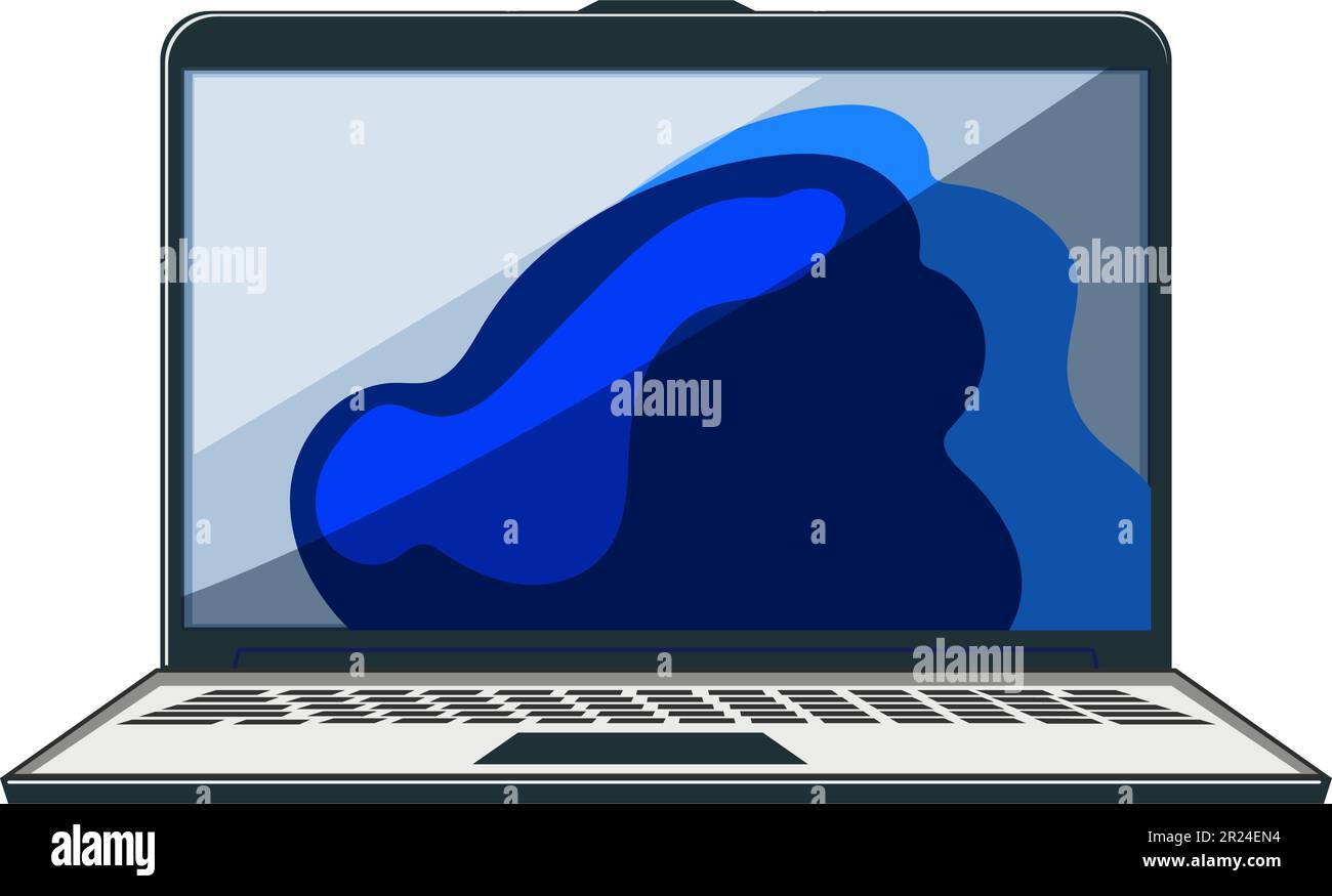 business laptop computer cartoon vector illustration Stock Vector Image ...