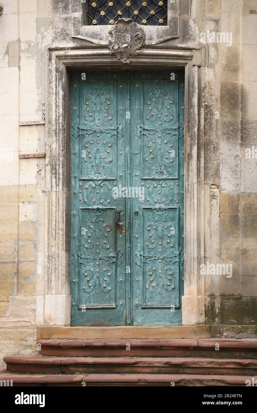 Old ancient metal door texture in european medieval style. The detailed ...