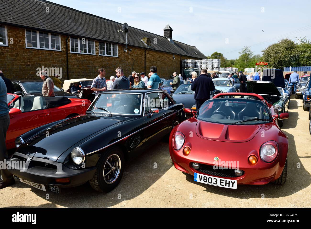 Classic Cars in Car Park Display at Hook Norton Brewery Classic Car ...