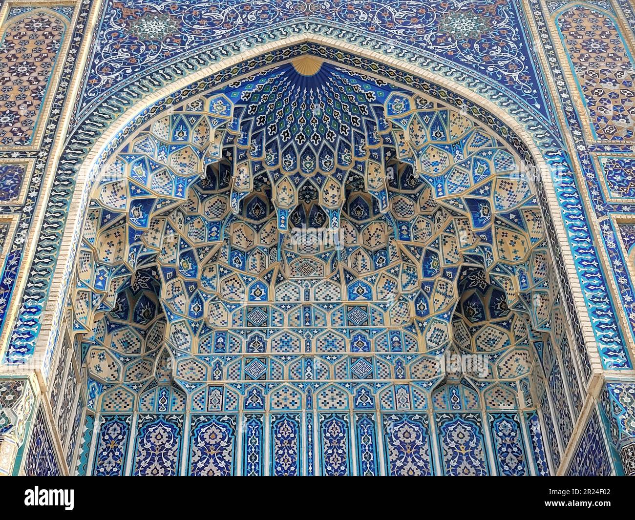 Detail of the ceramic decorations inside Amir Temur Mausoleum in ...
