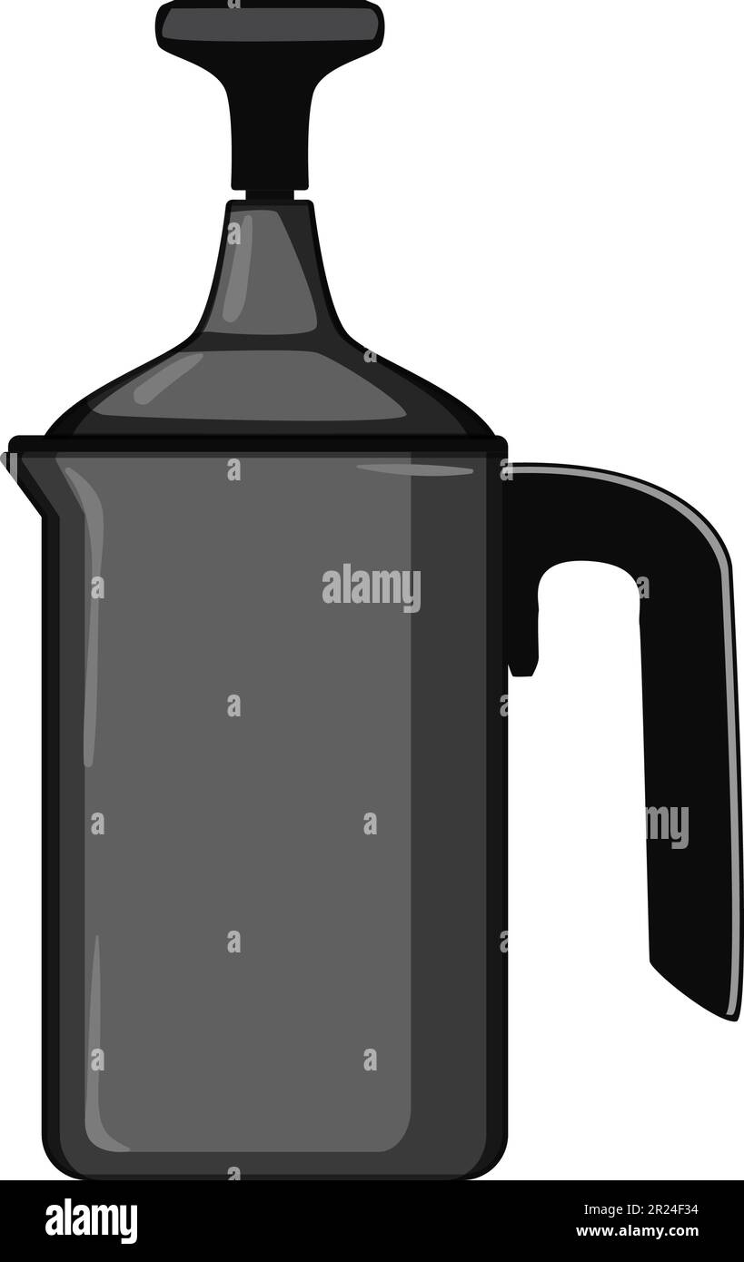 coffee milk frother cartoon vector illustration Stock Vector Image ...