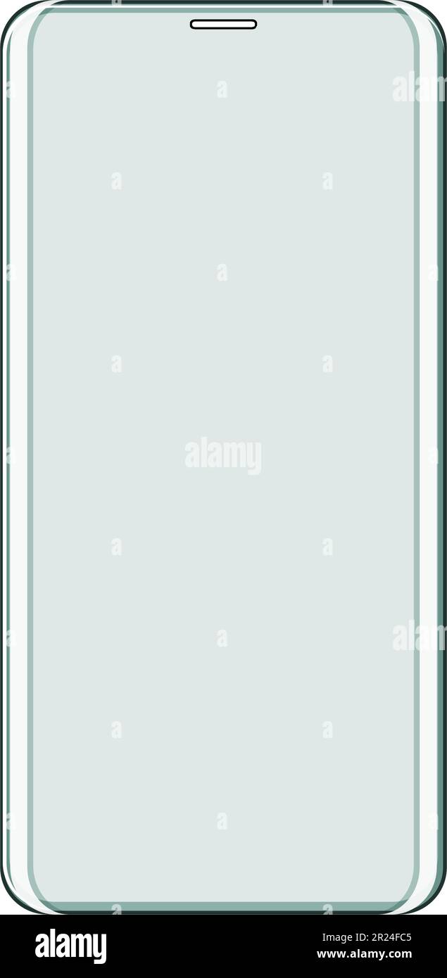 cell phone glass screen cartoon vector illustration Stock Vector Image ...