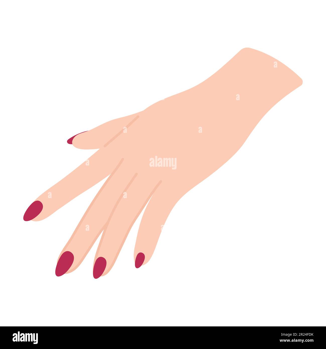 Female hand pose. Arm of a white woman. Reaches for something with the ...