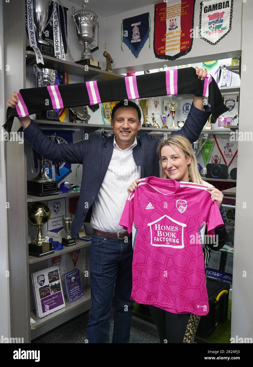 Scottish Labour leader Anas Sarwar alongside Emma Strathdee during a ...