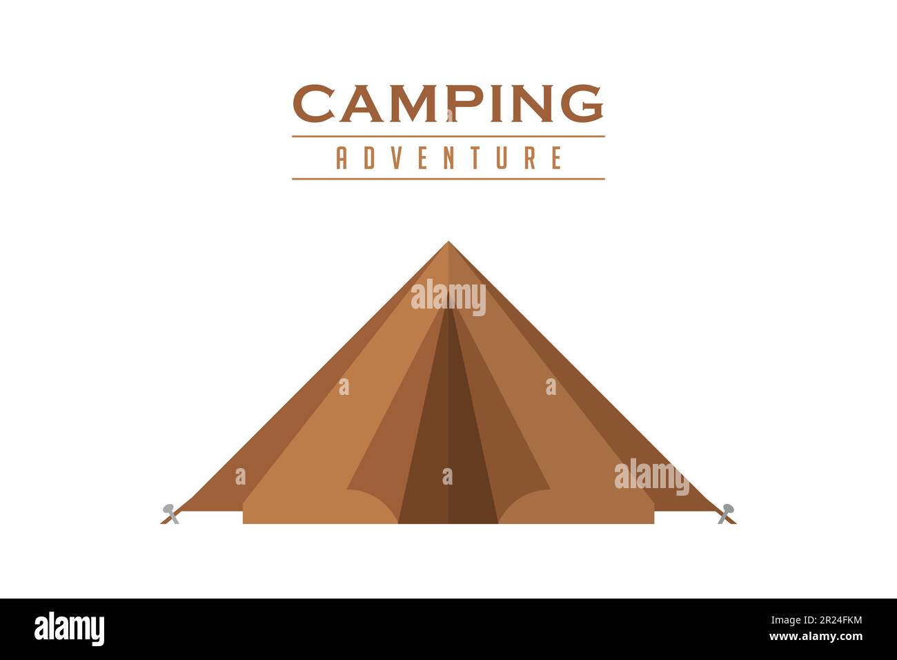 brown camping tent isolated on white background Stock Vector Image ...