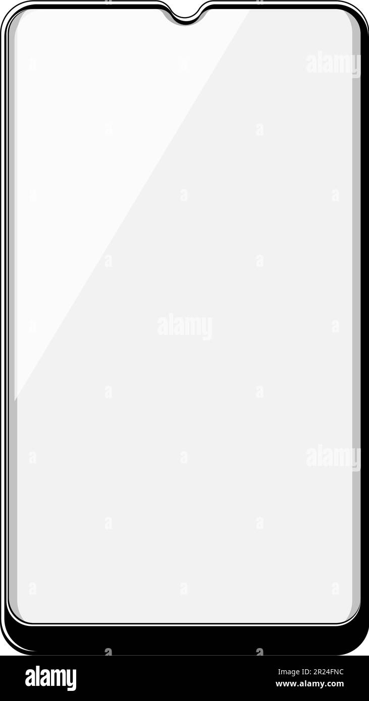 electronic phone glass screen cartoon vector illustration Stock Vector ...