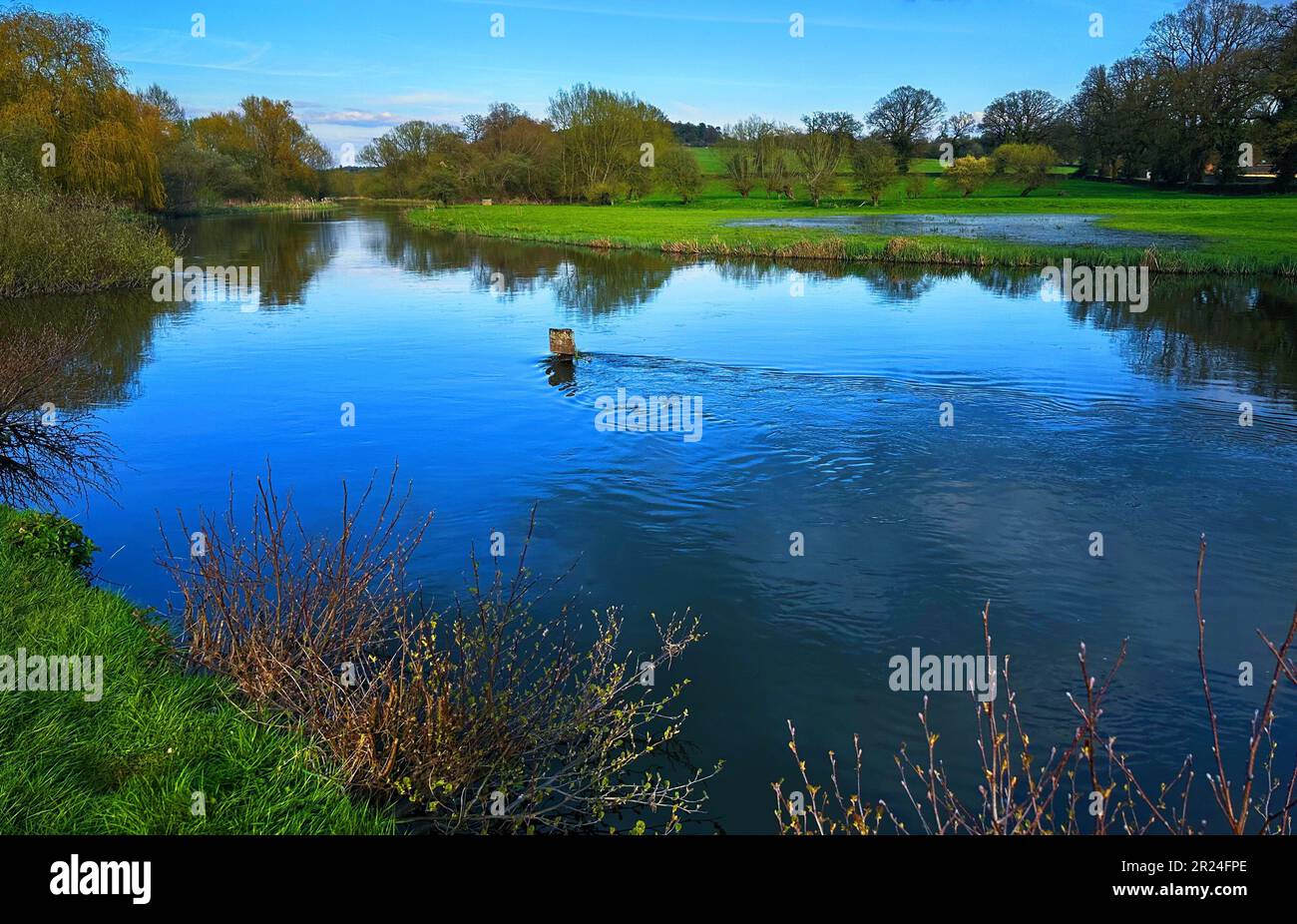 A breathtaking outdoor scene of a tranquil blue lake surrounded by ...