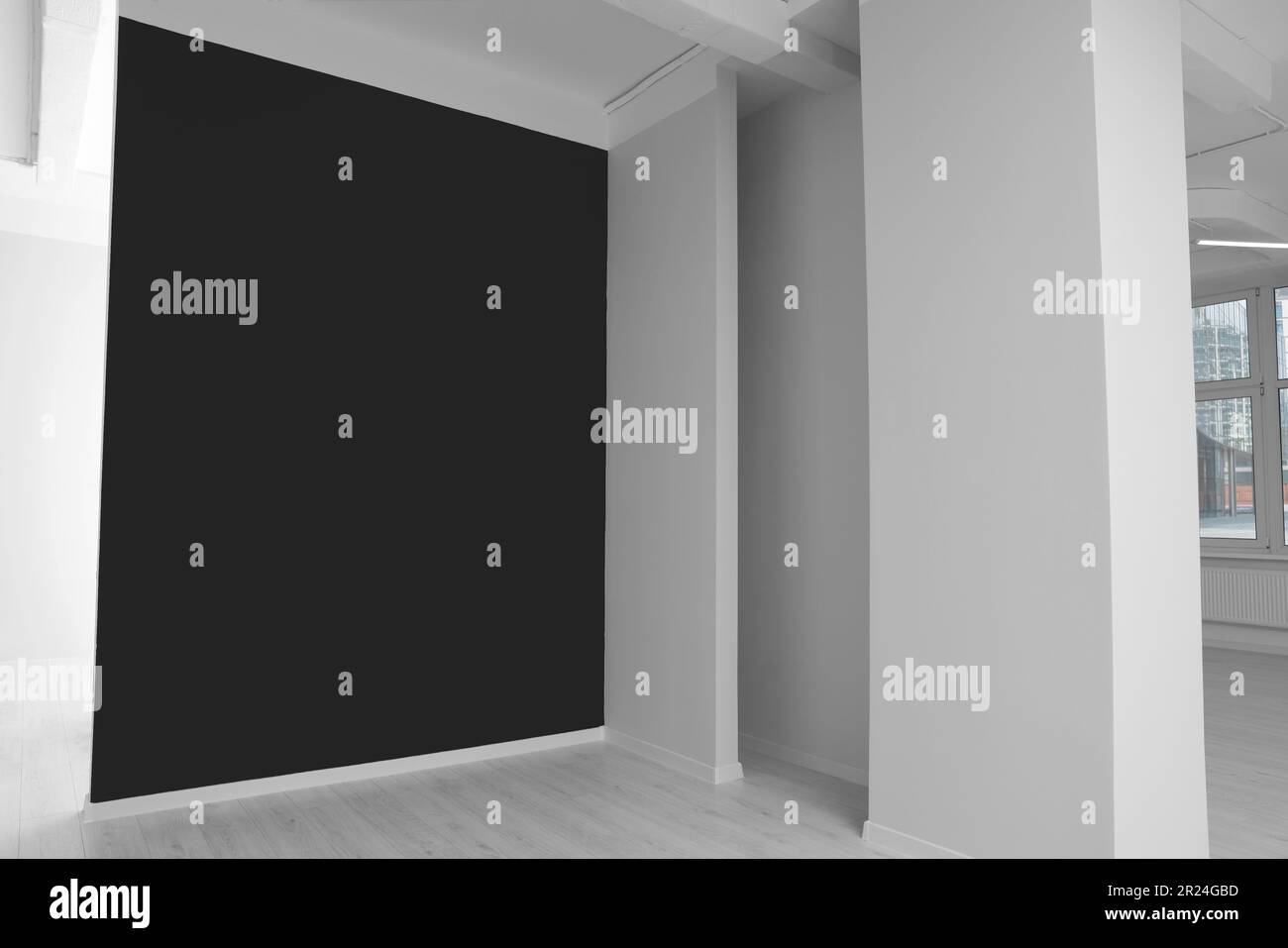 Empty office room with color walls. Interior design Stock Photo - Alamy