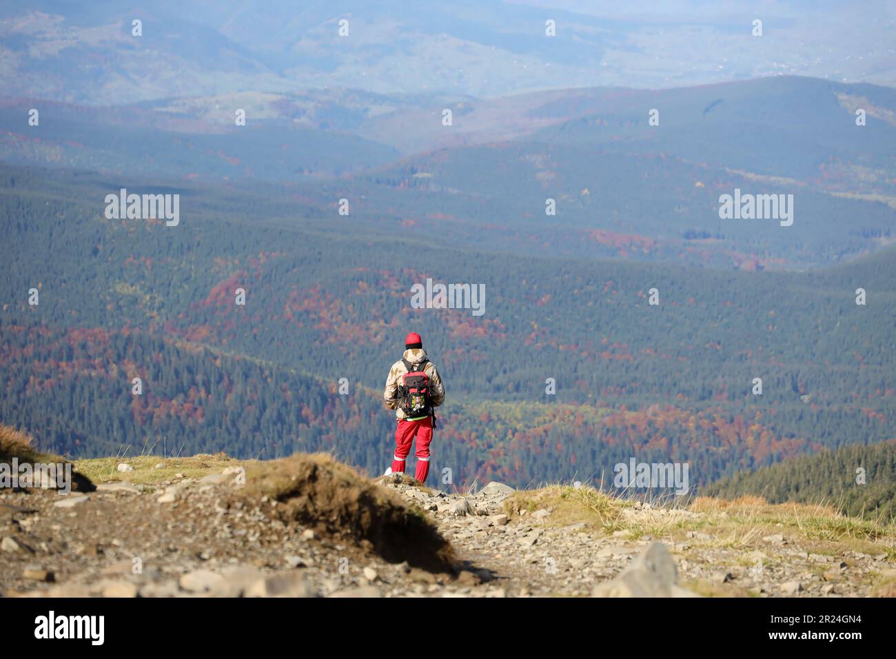 CARPATHIAN MOUNTAINS, UKRAINE - OCTOBER 8, 2022 Mount Hoverla ...