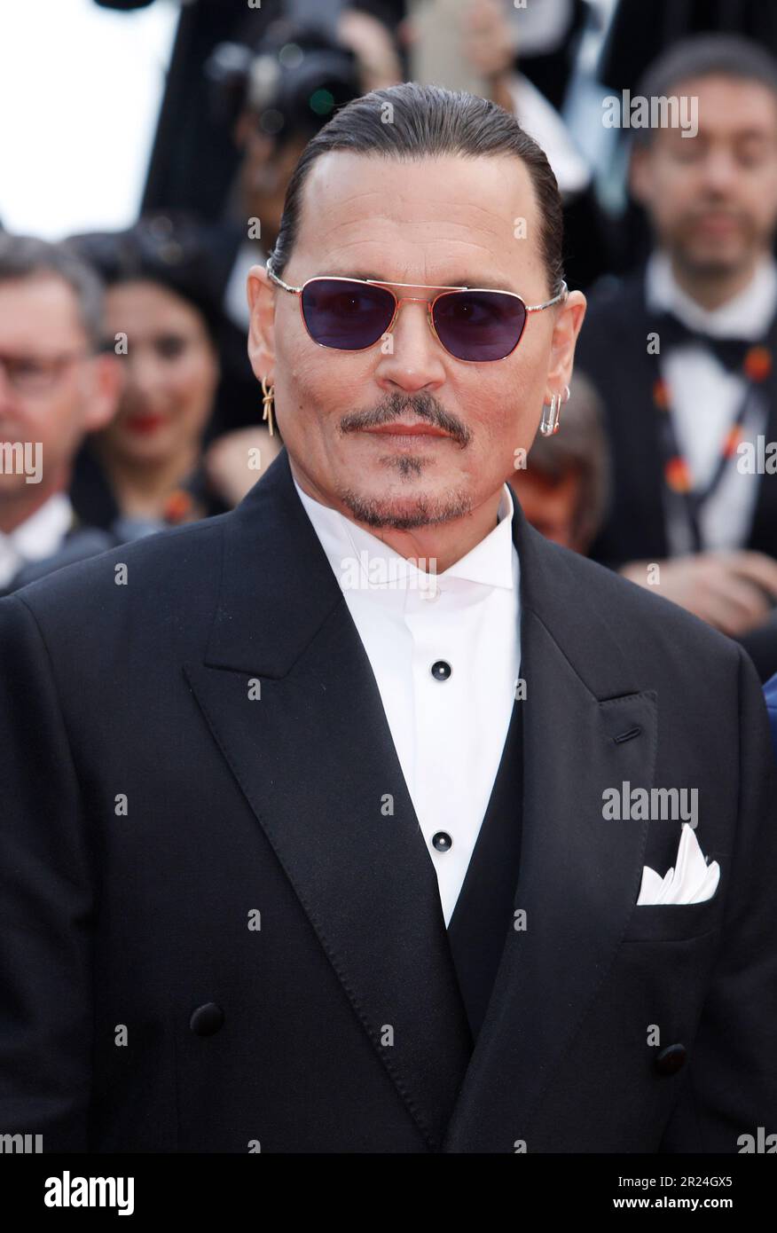 Johnny Depp attends the 'Jeanne du Barry' premiere and opening ceremony ...