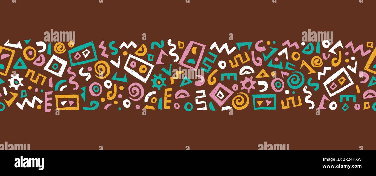 Hand drawn abstract seamless pattern, ethnic background, african style ...