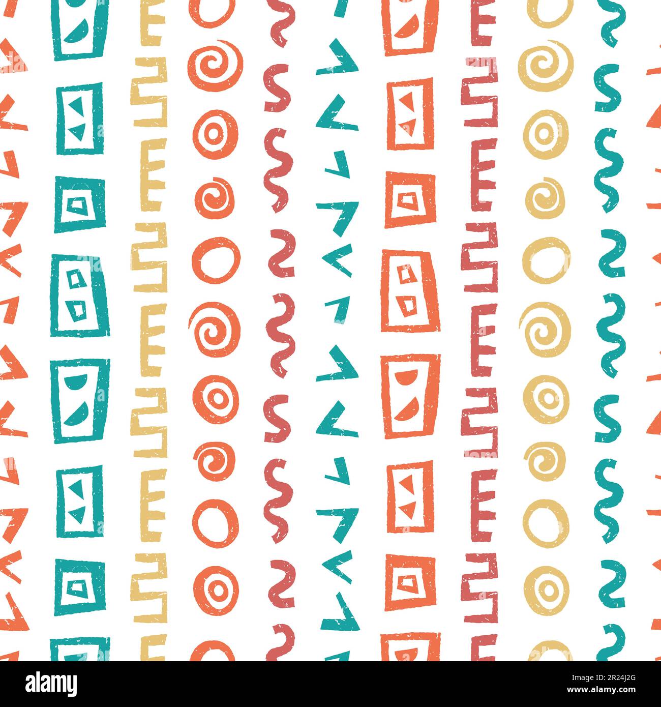 Hand drawn abstract seamless pattern, ethnic background, african style ...