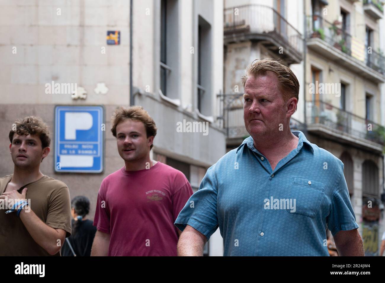 Portrait of a middle-aged foreign tourist man on vacation with his ...