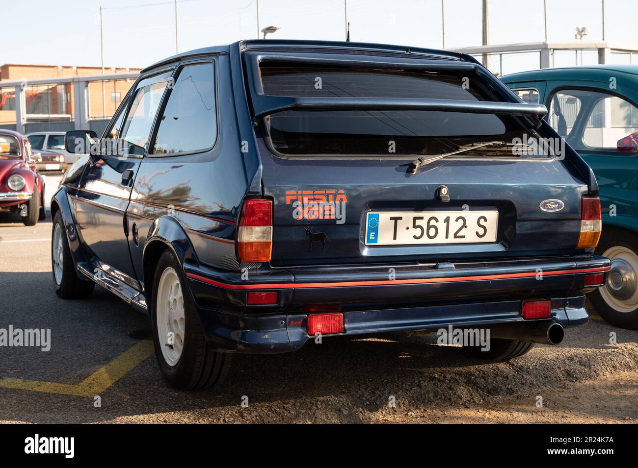Detail of the rear of a classic black Ford Fiesta XR2 small sports car ...