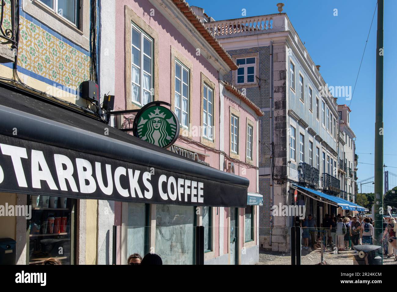 Lisbon, Portugal-October 2022: View of the store front of a Starbuck ...