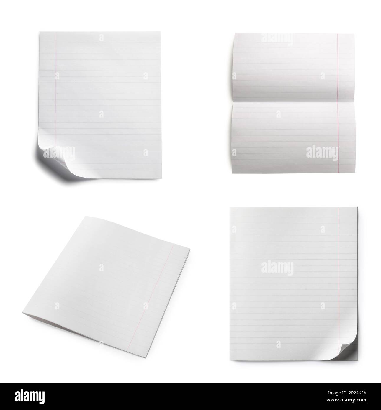 Set with blank paper sheets on white background Stock Photo - Alamy