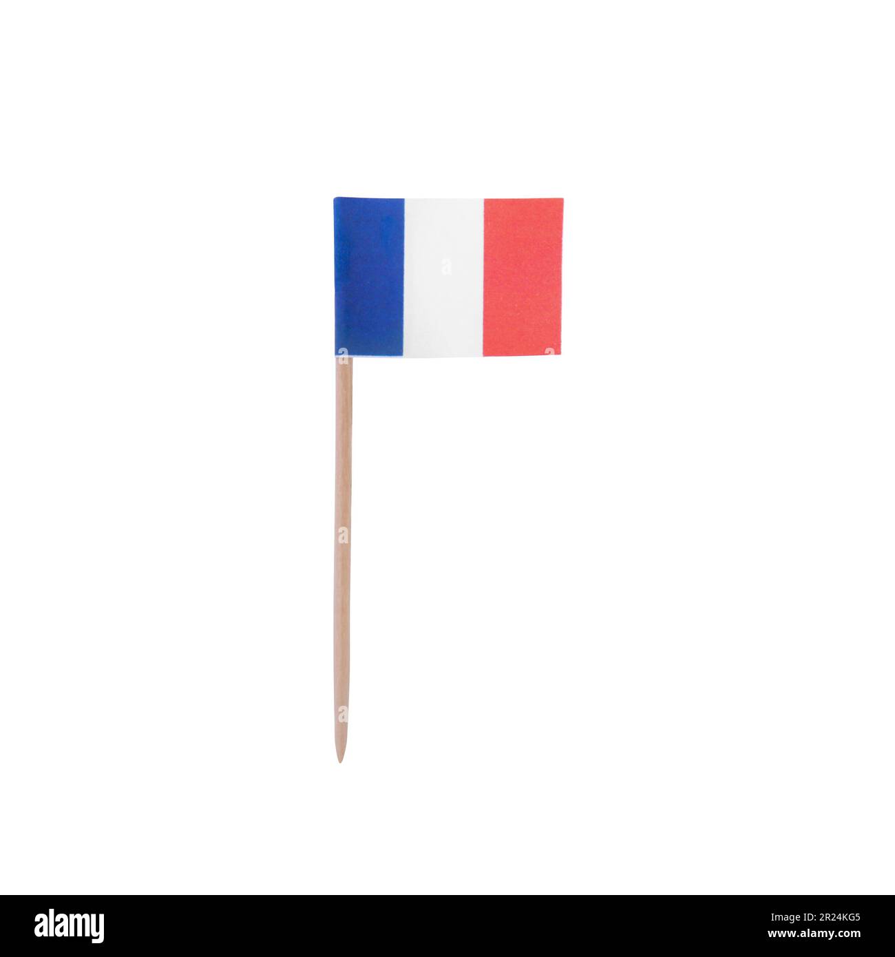 Small paper flag of France isolated on white Stock Photo - Alamy