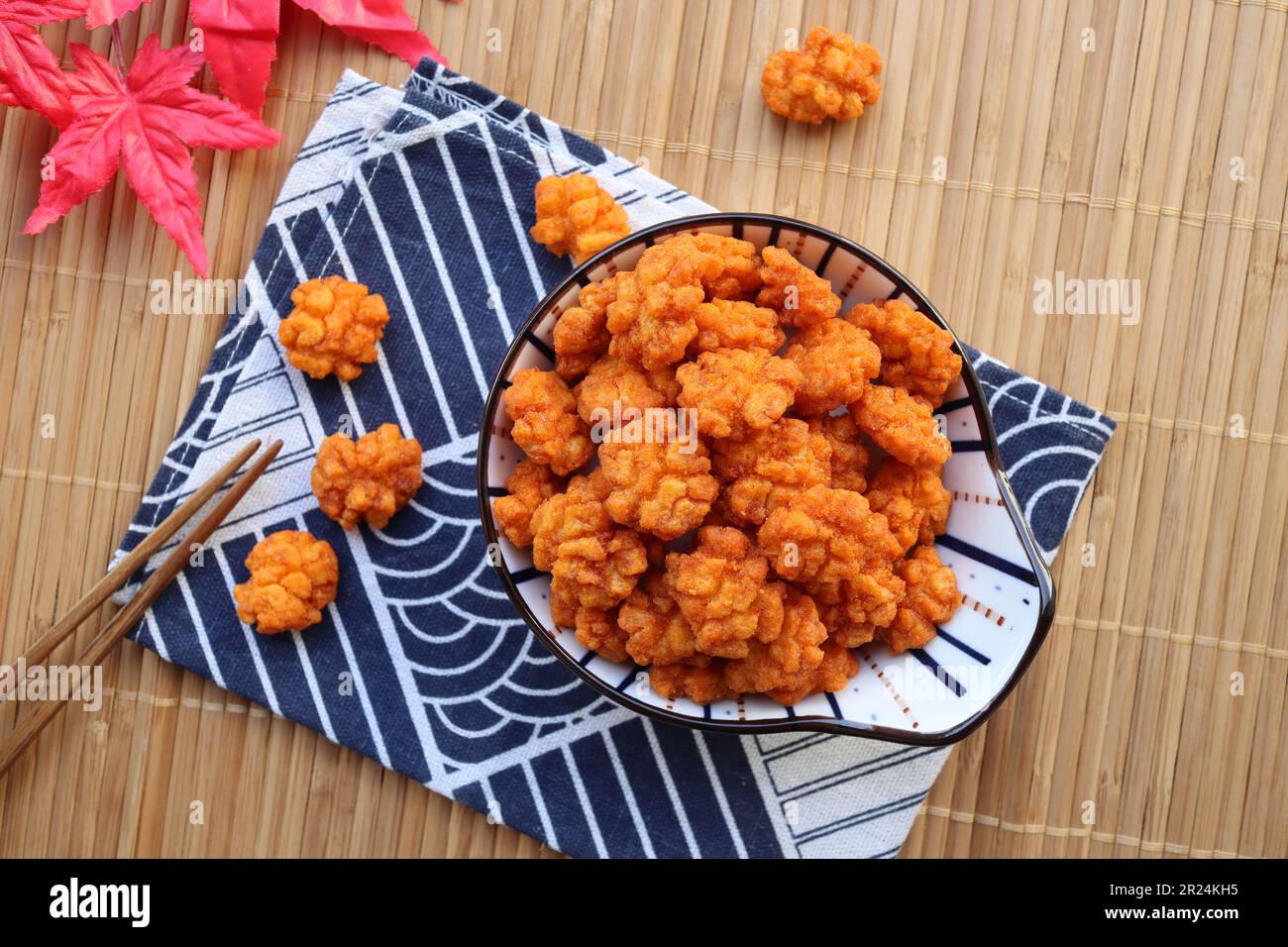 Japanese rice crackers coated with soy sauce - Japanese finger food ...