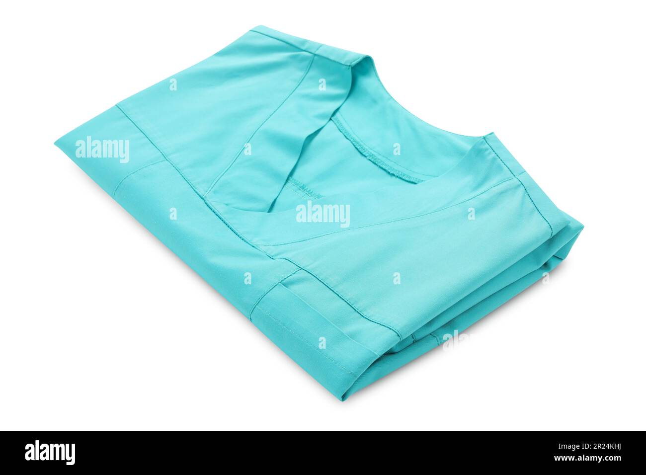 Clean turquoise medical uniform isolated on white Stock Photo - Alamy