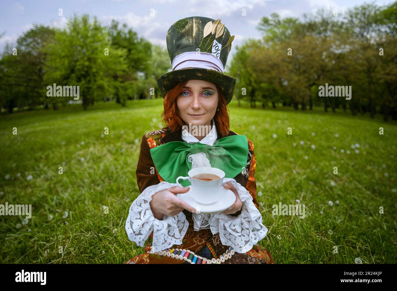 Beautiful woman mad hatter hats hi-res stock photography and images - Alamy