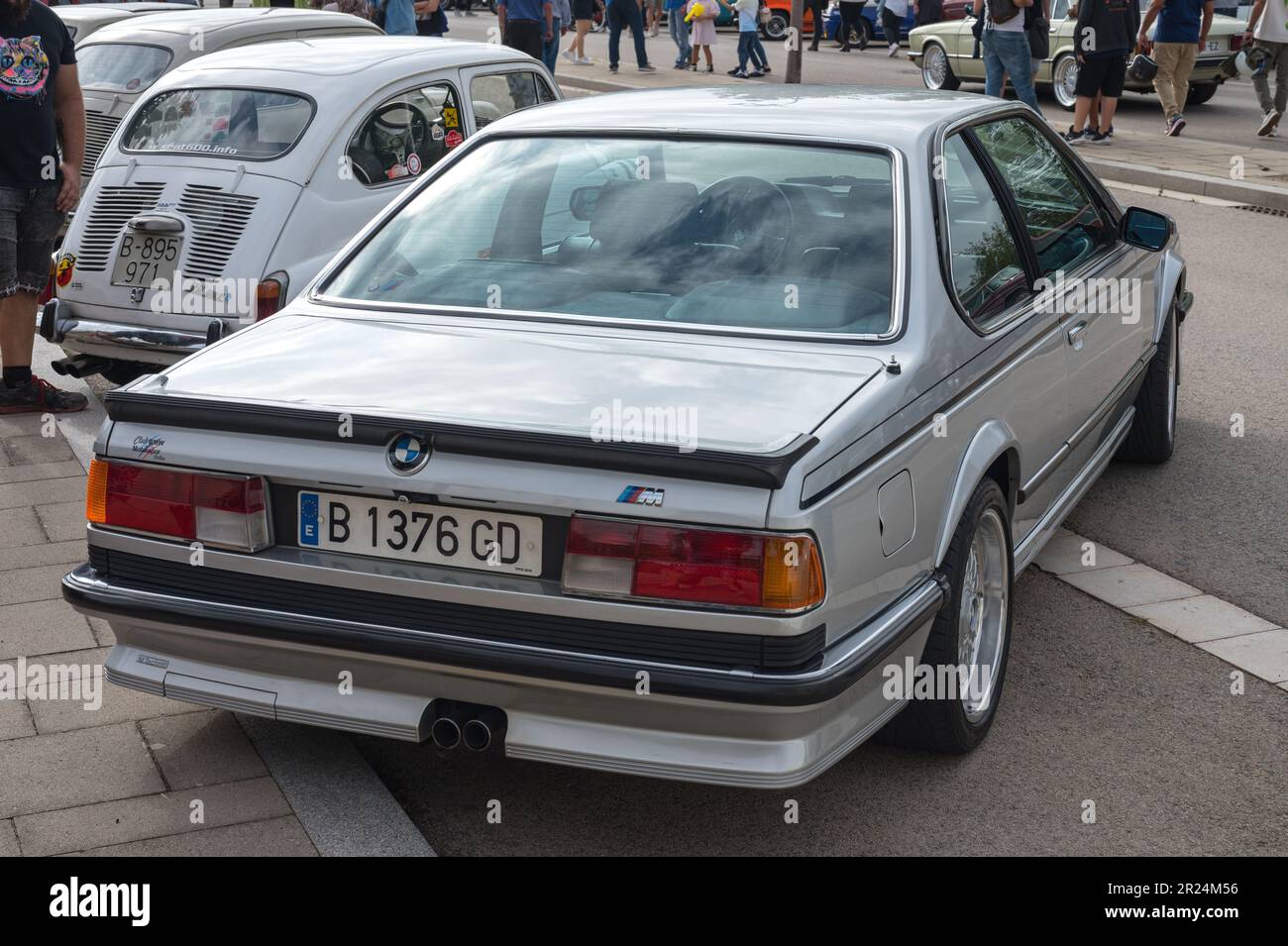 Rear view of a classic gray BMW E24 M6 M635 in the street Stock Photo ...